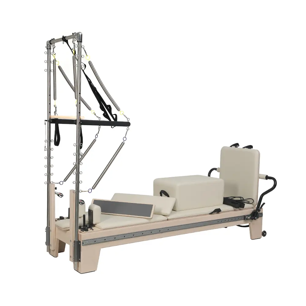 Full Track Maple Pilates Reformer with Tower for Ultimate Control ...