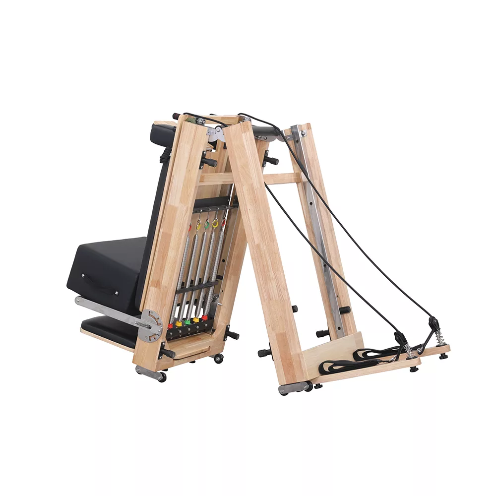 Oak Wood Foldable Pilates Reformer for Compact Studio Use – Bilinkpilates