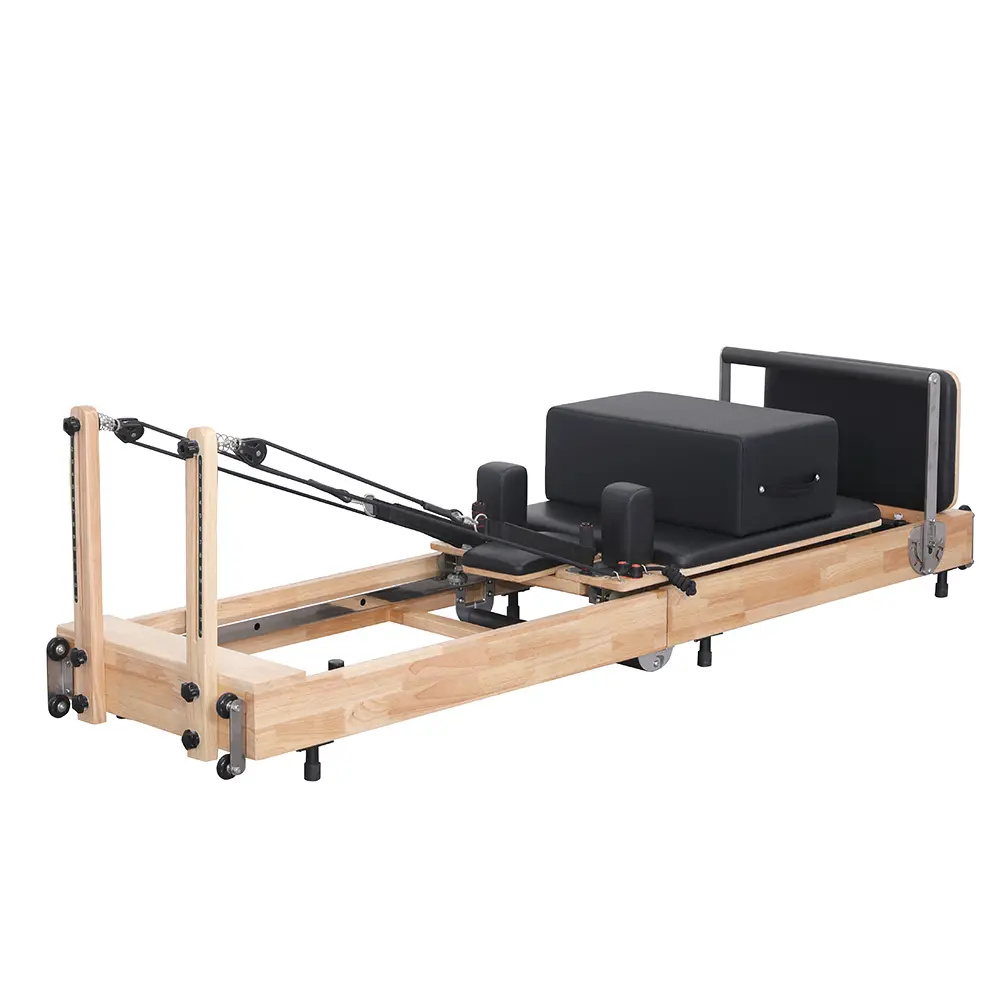 Oak Wood Foldable Pilates Reformer for Compact Studio Use – Bilinkpilates